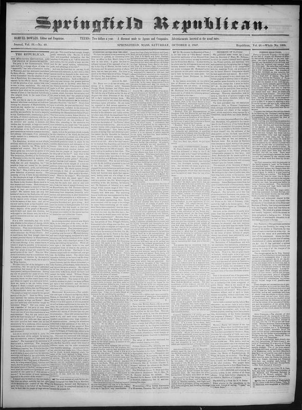 Springfield Republican. October 02, 1847 - Digital Commonwealth