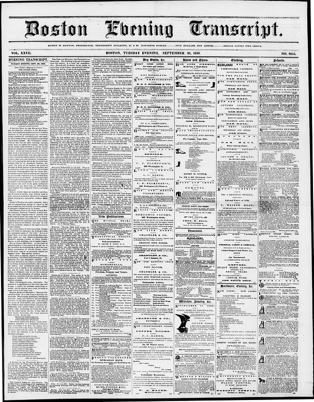 Boston Evening Transcript. September 30, 1856 - Digital Commonwealth