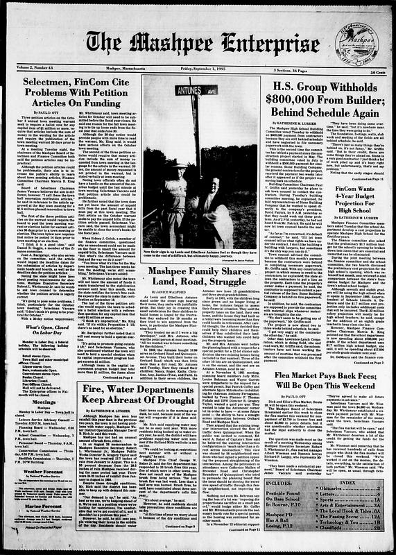 The Mashpee Enterprise. September 01, 1995 - Digital Commonwealth