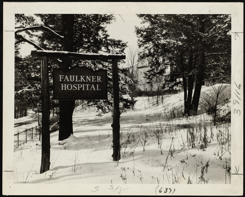 Faulkner Hospital sign - Digital Commonwealth