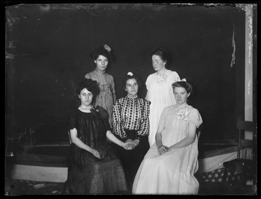 Group portrait - 5 young women - Digital Commonwealth