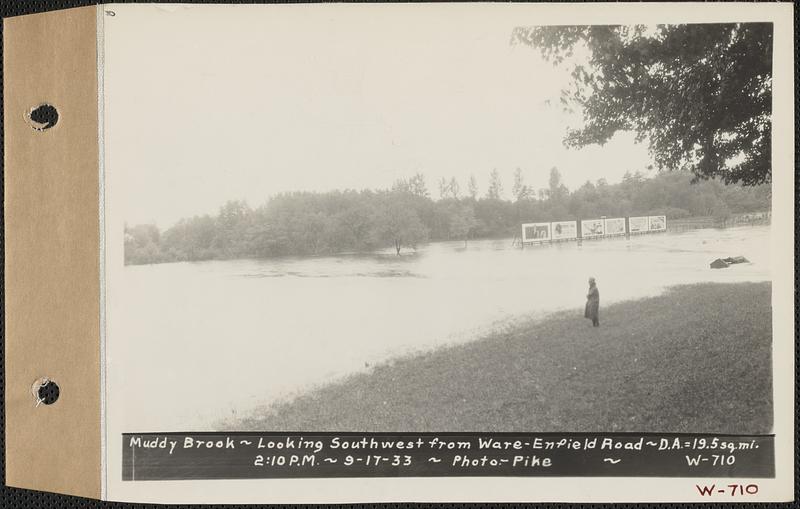 Muddy Brook, looking southeast from Ware-Enfield Road, drainage area ...
