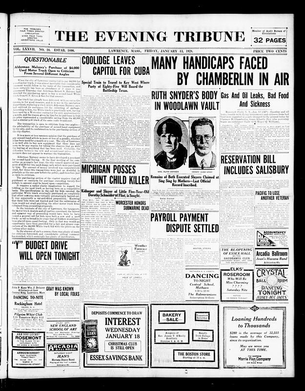 The Evening Tribune. January 13, 1928 - Digital Commonwealth