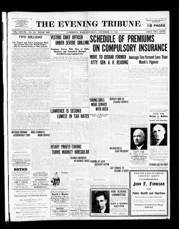 The Evening Tribune. November 17, 1928 - Digital Commonwealth