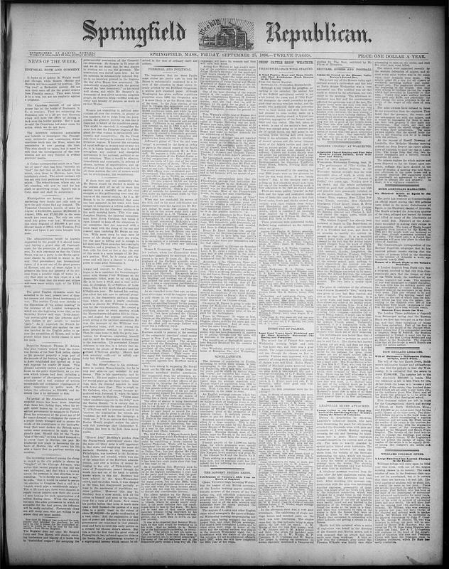 Springfield Weekly Republican. September 25, 1896 - Digital Commonwealth