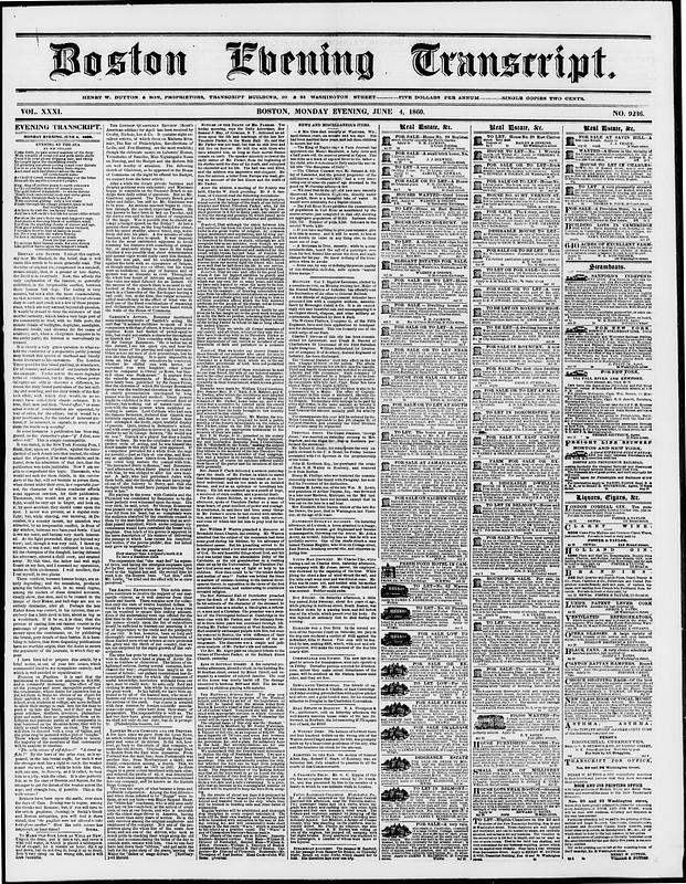 Boston Evening Transcript. June 04, 1860 - Digital Commonwealth