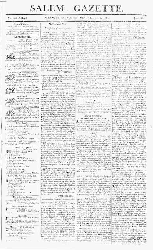 The Salem Gazette. June 06, 1815 - Digital Commonwealth
