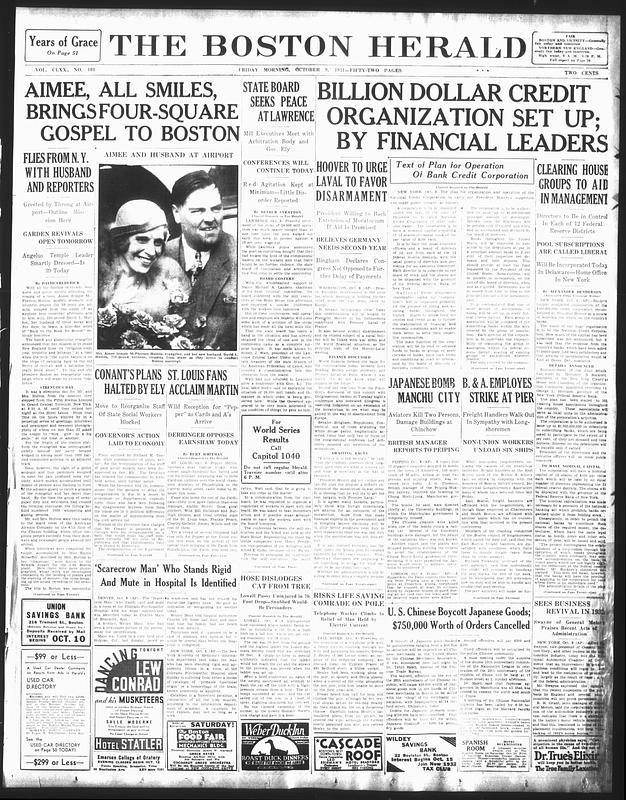 Boston Herald. October 09, 1931 - Digital Commonwealth