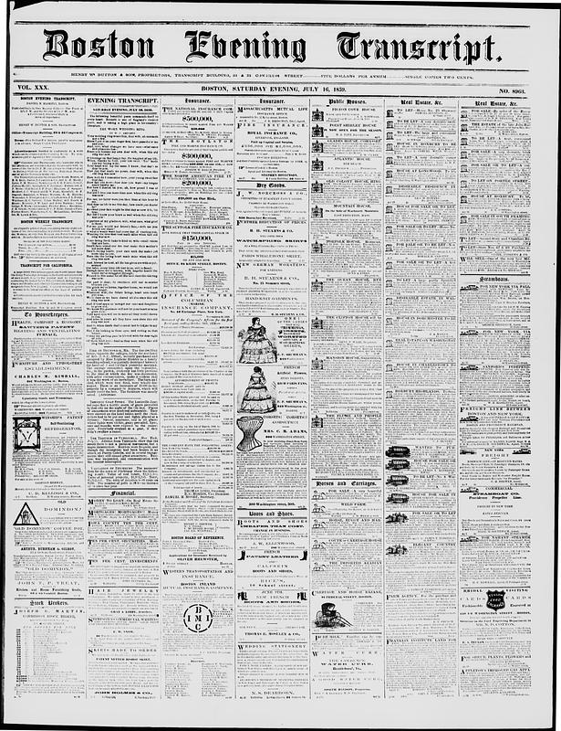 Boston Evening Transcript. July 16, 1859 - Digital Commonwealth