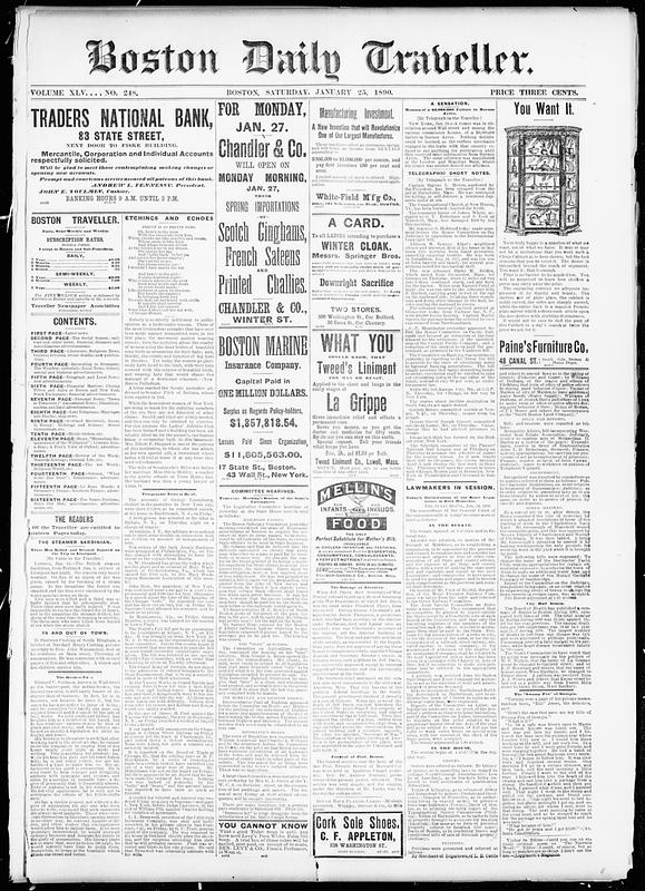 Boston Daily Traveller. January 25, 1890 - Digital Commonwealth
