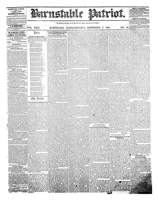 Barnstable Patriot. September 07, 1858 - Digital Commonwealth