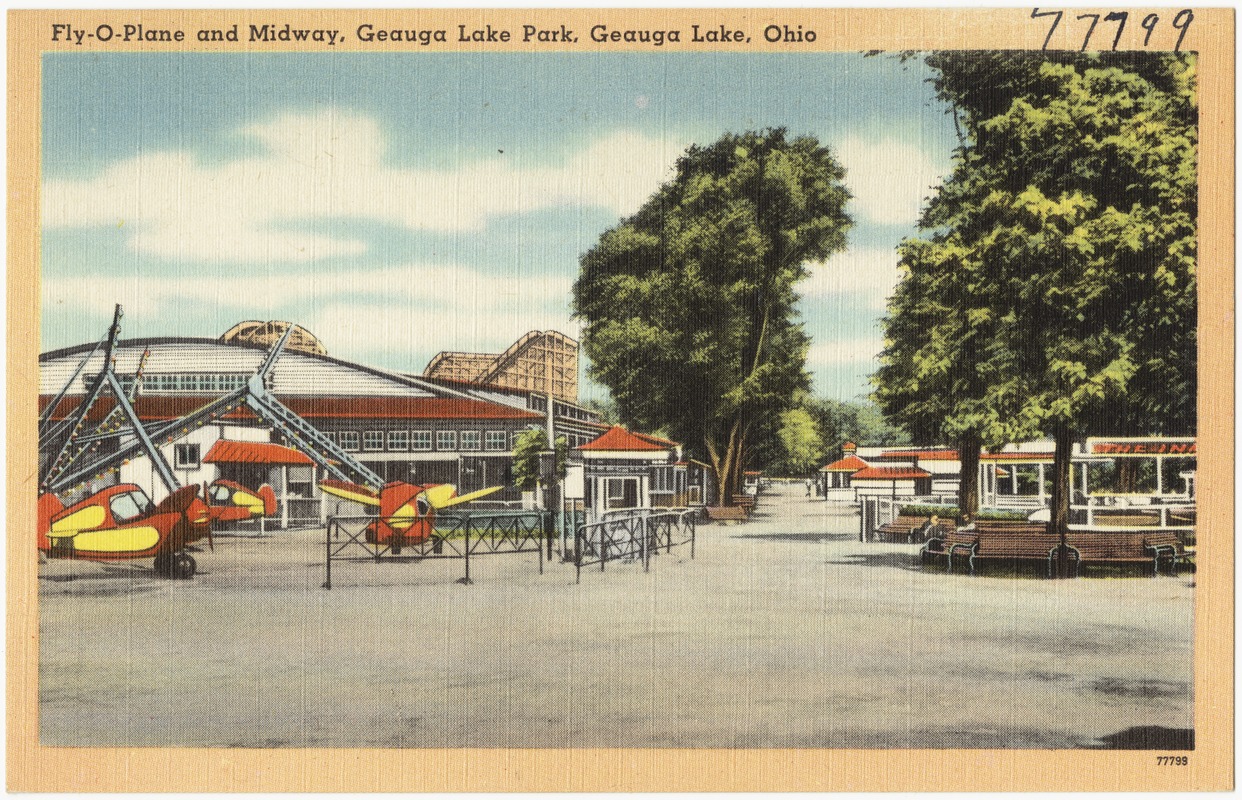 Fly-O-Plane and Midway, Geauga Lake Park, Geauga Lake, Ohio - Digital ...