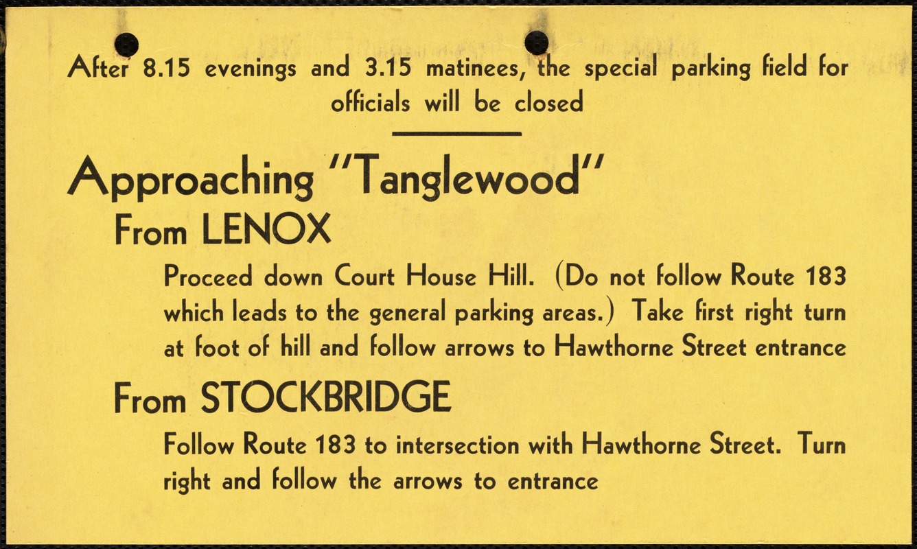 Approaching "Tanglewood" from Lenox - Digital Commonwealth