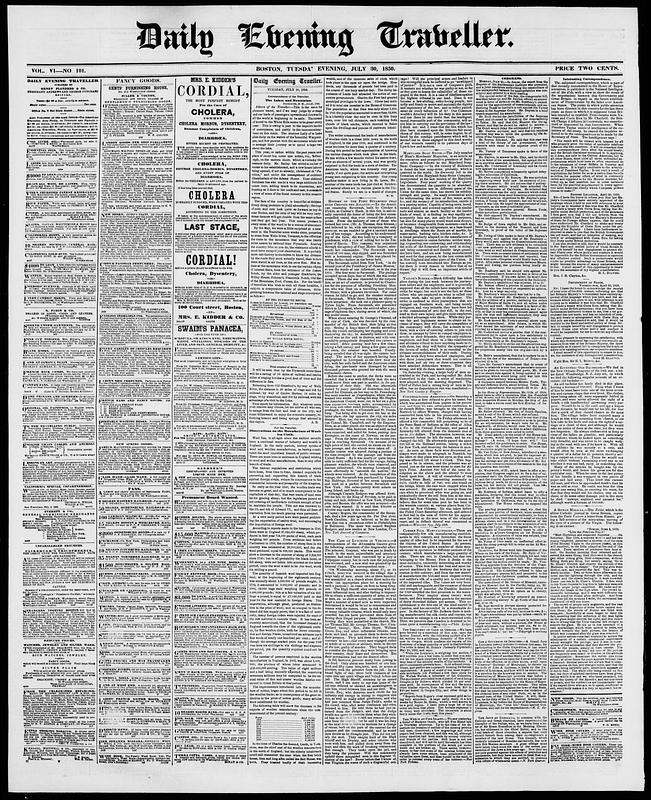 Daily Evening Traveller. July 30, 1850 - Digital Commonwealth