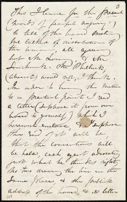 Partial letter from Maria Weston Chapman to David Lee Child, [1843 ...