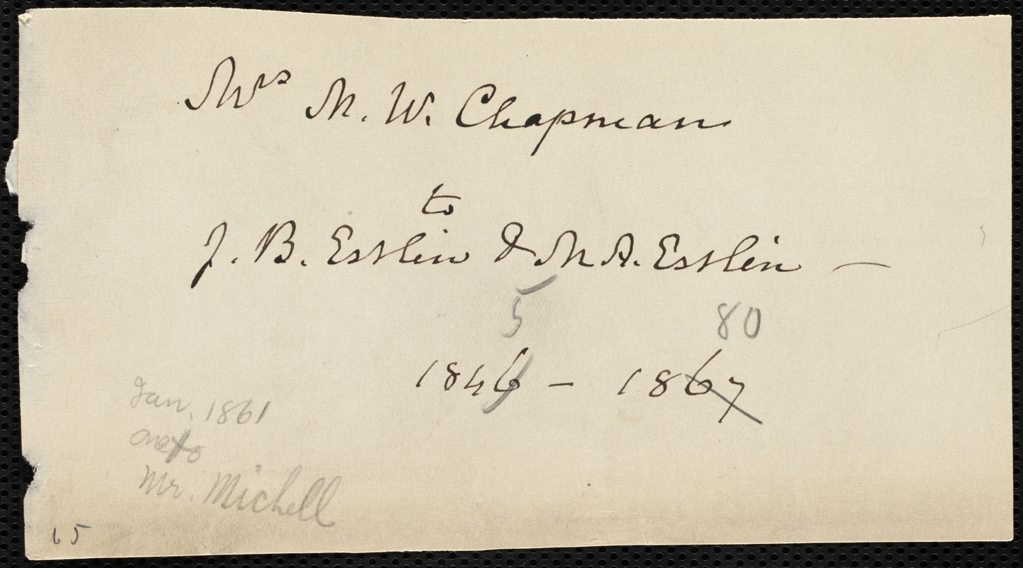 Letter from Maria Weston Chapman to Mary Anne Estlin, [Jan'y 1845 ...