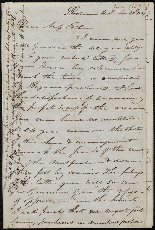 Letter from Maria Weston Chapman, [53 Federal St.], Boston, [Mass], U.S ...