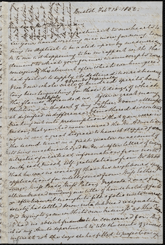 Letter from Mary Anne Estlin, Bristol, [England], to Maria Weston ...