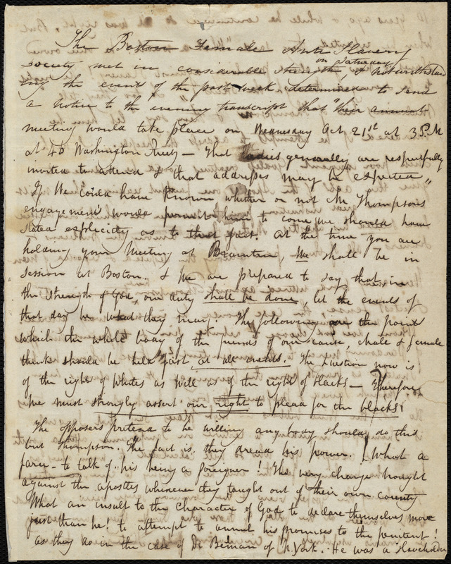 Letter from Maria Weston Chapman, [17 Oct. 1835] - Digital Commonwealth