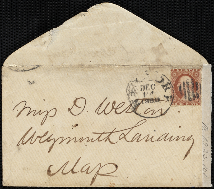 Envelope from Maria Weston Chapman, New York, [NY], to Deborah Weston ...