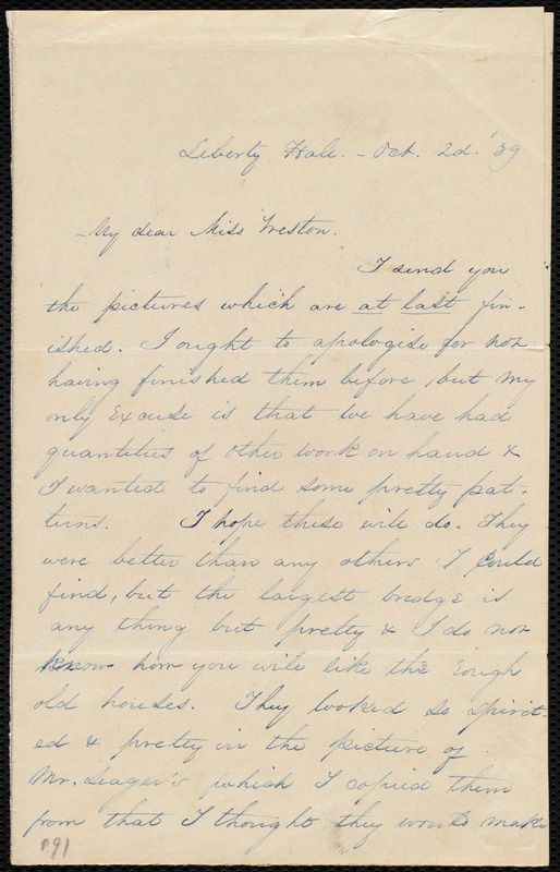 Letter from Anna R. Philbrick, Liberty Hall, to Caroline Weston, Oct. 2 ...