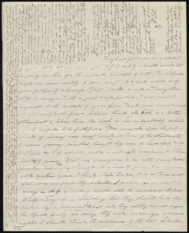 Letter from William R. Chapman, New Haven, [Conn.], Maria Weston ...