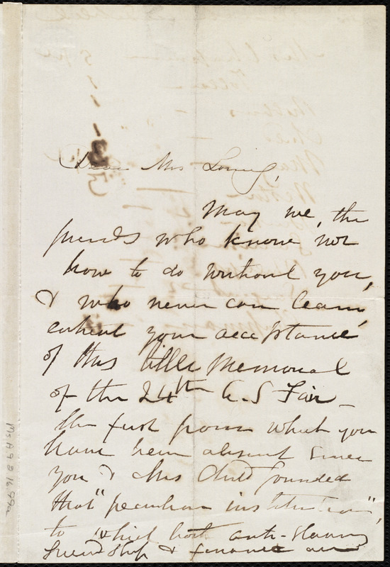 Rough draft of letter from Maria Weston Chapman, [Boston?, Mass.], to ...