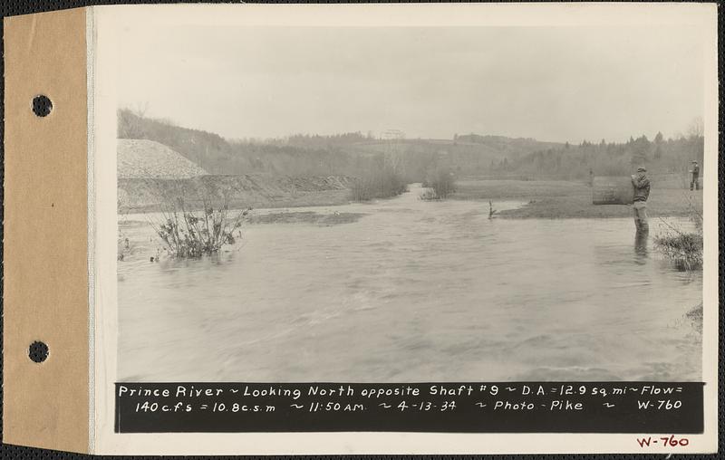 Prince River, looking north opposite Shaft #9, drainage area = 12.9 ...