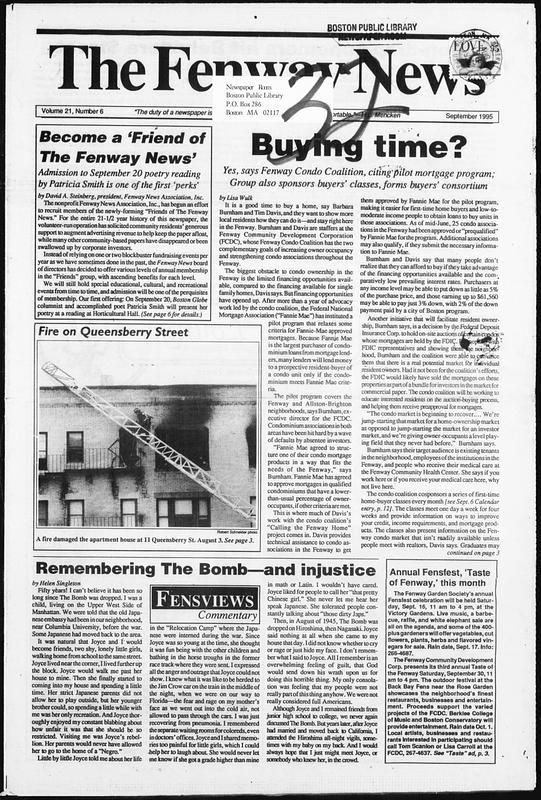 The Fenway News. September 01, 1995 - Digital Commonwealth