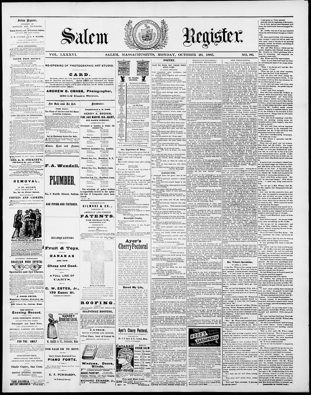 Salem Register. October 26, 1885 - Digital Commonwealth