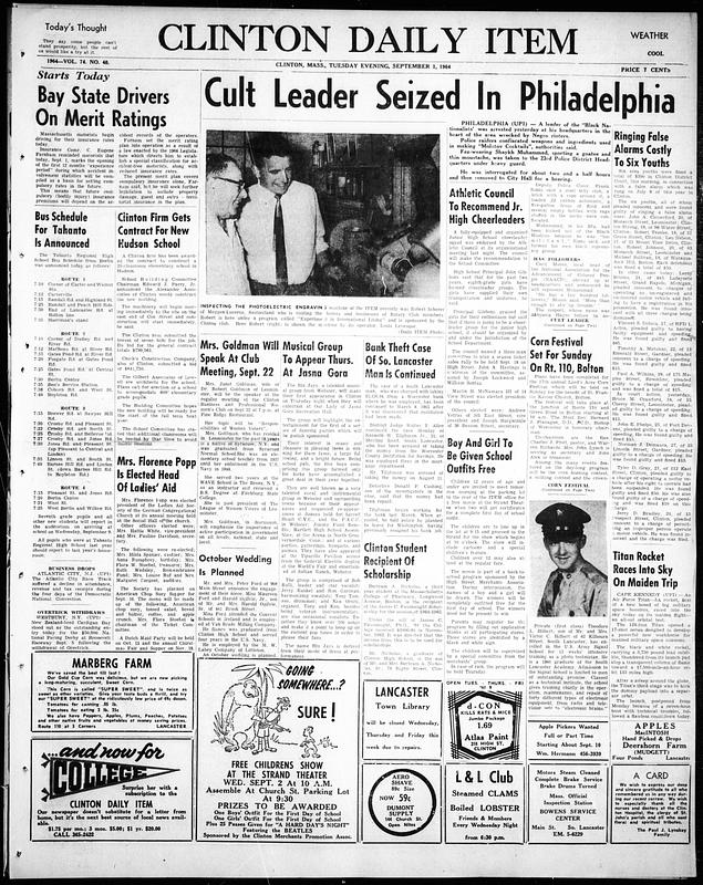 Clinton Daily Item. September 01, 1964 - Digital Commonwealth