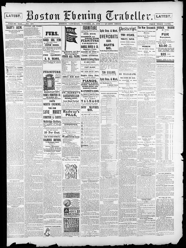Boston Evening Traveller. October 16, 1886 - Digital Commonwealth