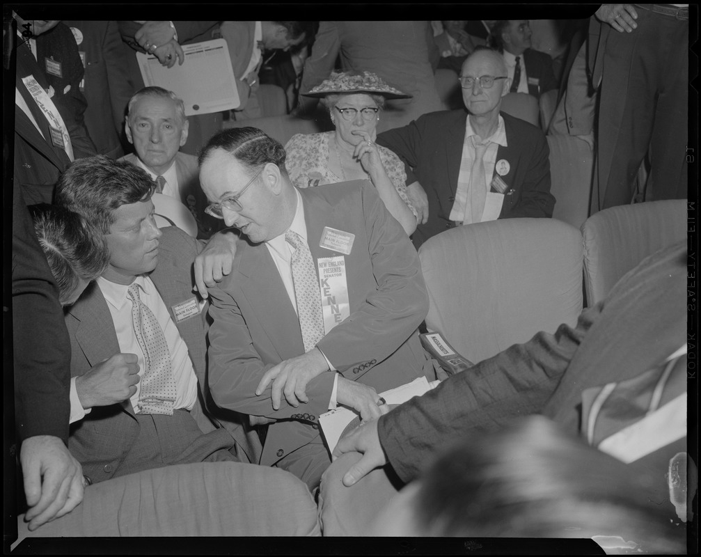 JFK on convention floor in Chicago - Digital Commonwealth