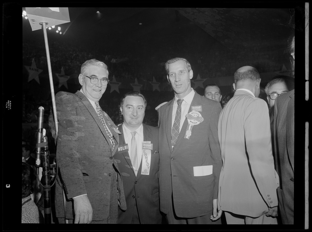 JFK supporters on convention floor in Chicago - Digital Commonwealth