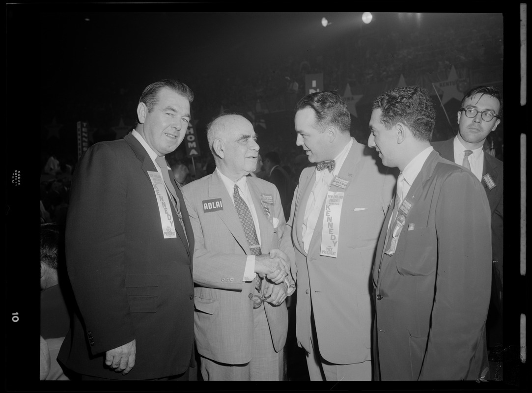 JFK supporters on convention floor in Chicago - Digital Commonwealth