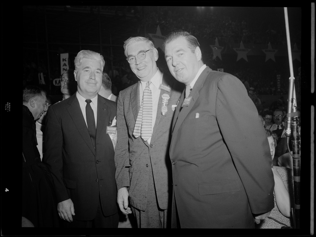 JFK supporters on convention floor in Chicago - Digital Commonwealth