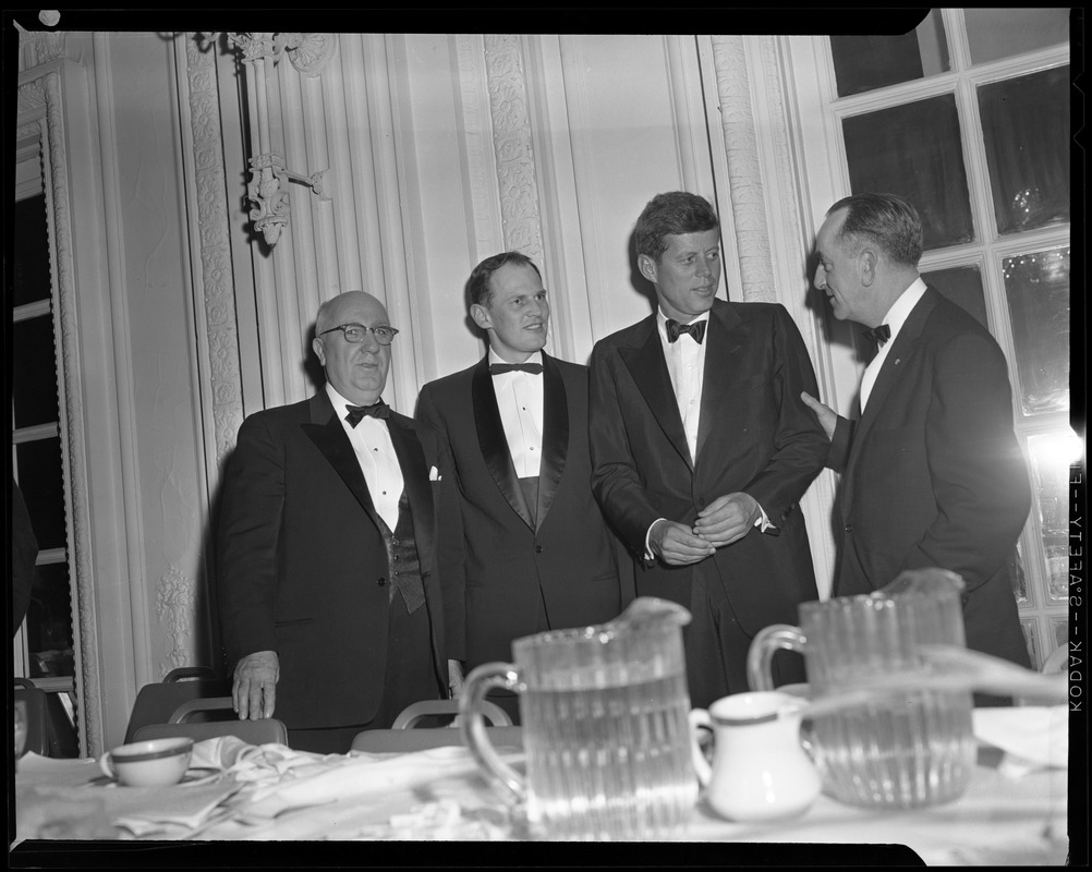 JFK at the Jefferson-Jackson Day dinner in honor of Gov. Paul Dever who ...