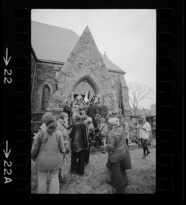 Feminist parade marchers at Cambridge Baptist Church, Cambridge ...