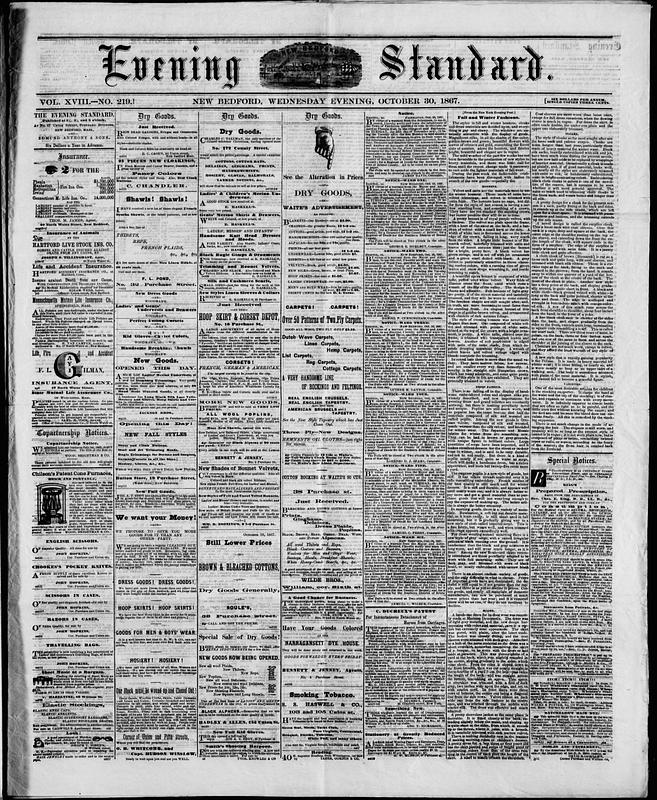 Evening Standard. October 30, 1867 - Digital Commonwealth