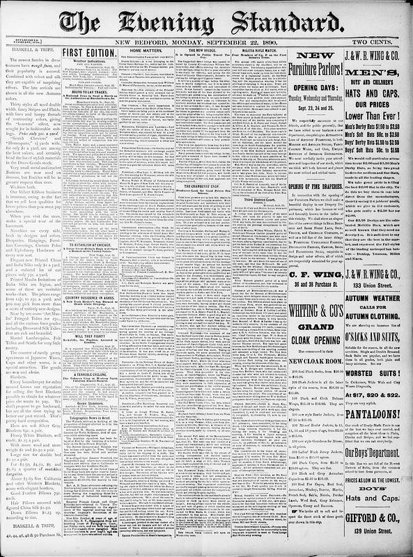 Evening Standard. September 22, 1890 - Digital Commonwealth