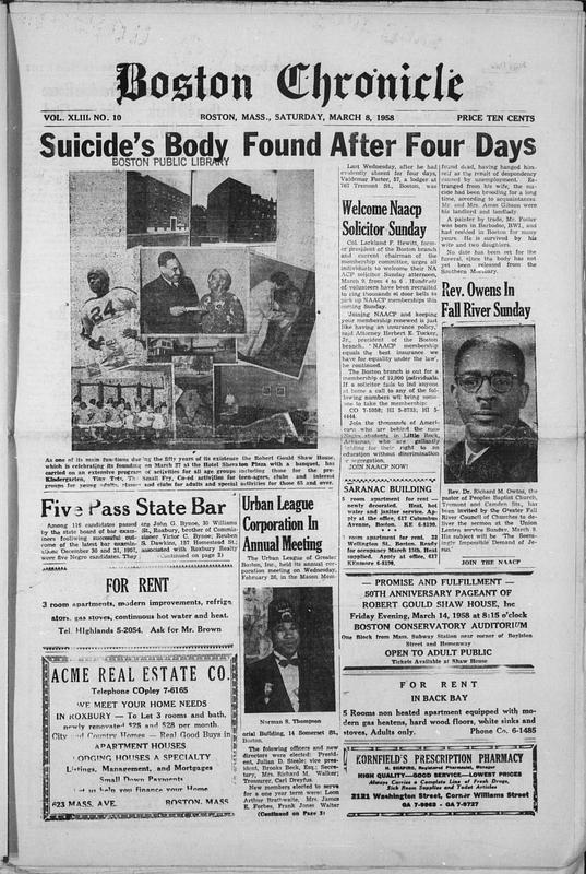 Boston Chronicle. March 08, 1958 - Digital Commonwealth