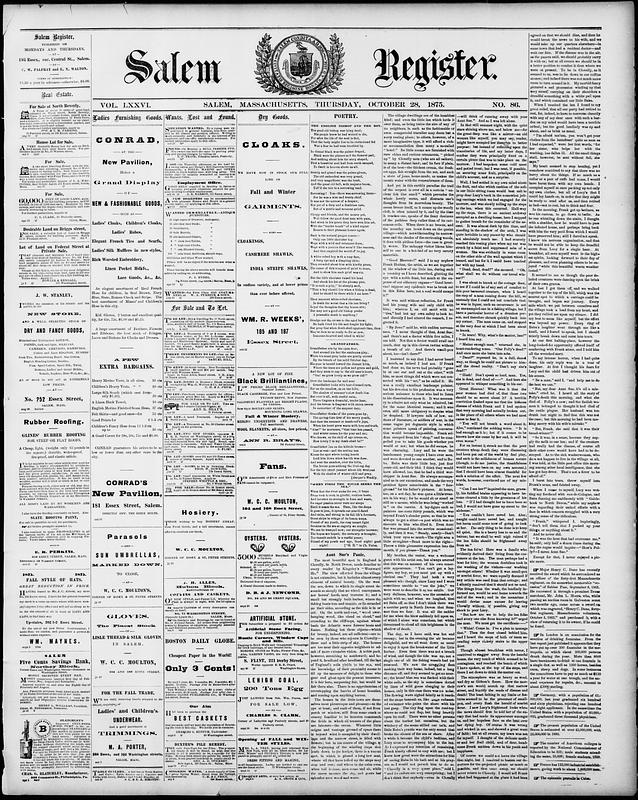 Salem Register. October 28, 1875 - Digital Commonwealth