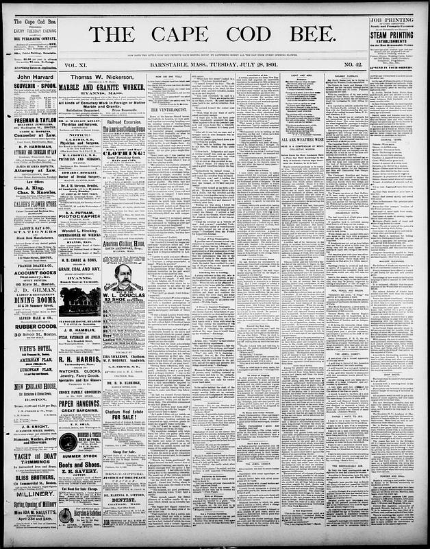 The Cape Cod Bee. July 28, 1891 - Digital Commonwealth