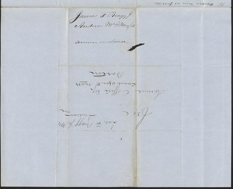 James F. Bragg Junior to Sam Coffin (sic) Land Agent, 22 May 1848 ...