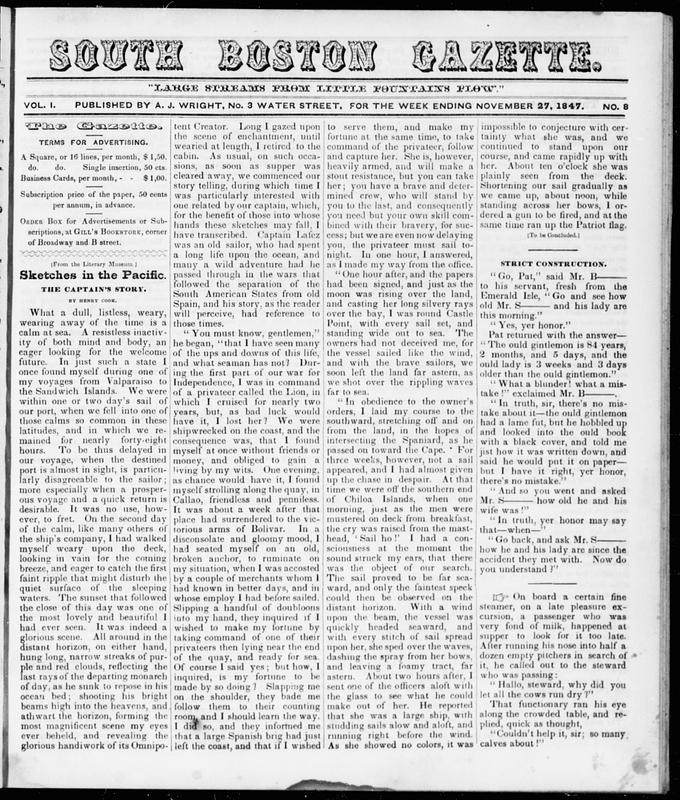 South Boston Gazette. November 27, 1847 - Digital Commonwealth