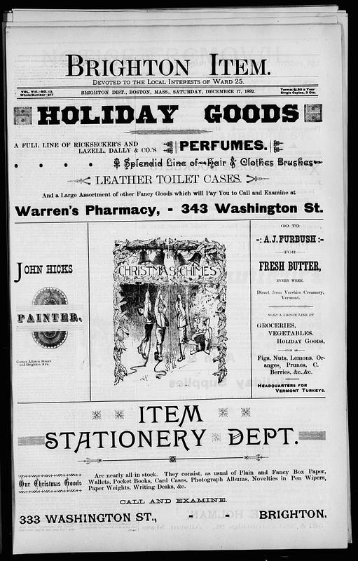 The Brighton Item. December 17, 1892 - Digital Commonwealth
