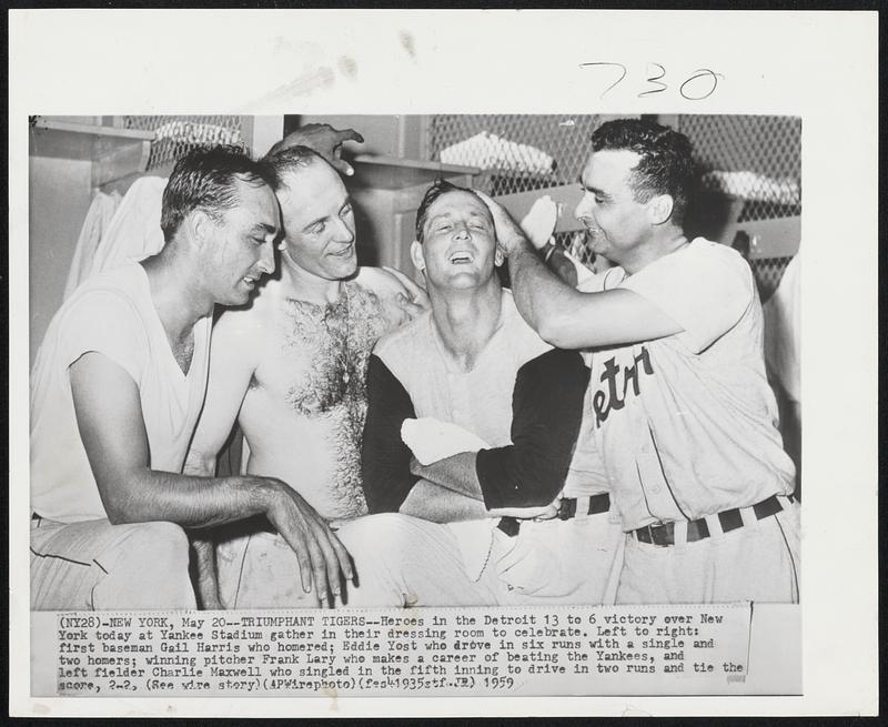 Triumphant Tigers-- Heroes in the Detroit 13 to 6 victory over New York ...