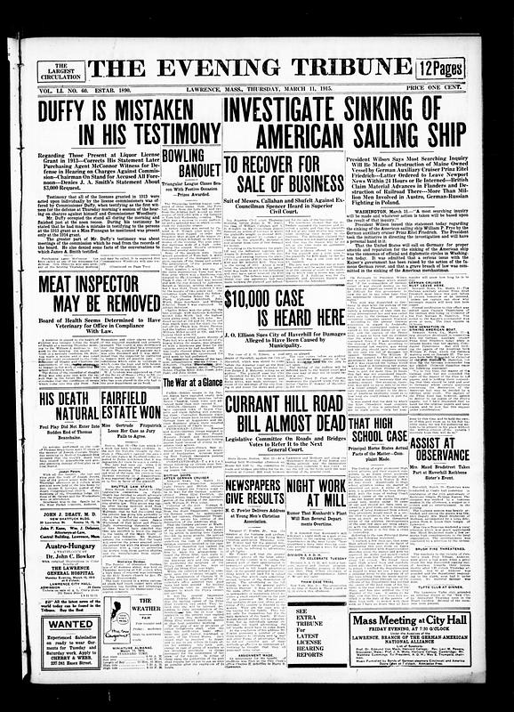 The Evening Tribune. March 11, 1915 - Digital Commonwealth