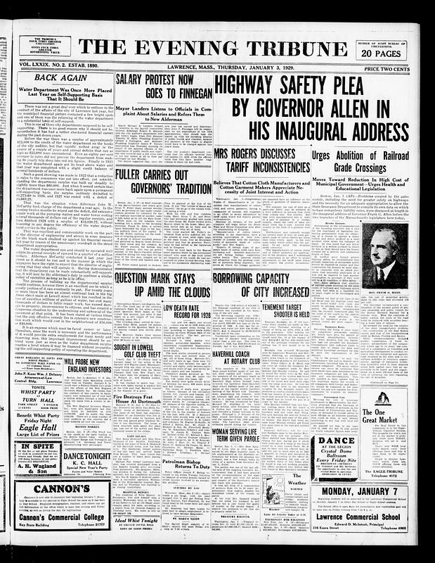 The Evening Tribune. January 03, 1929 - Digital Commonwealth