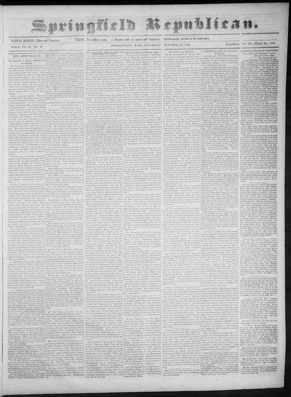 Springfield Republican. October 23, 1847 - Digital Commonwealth